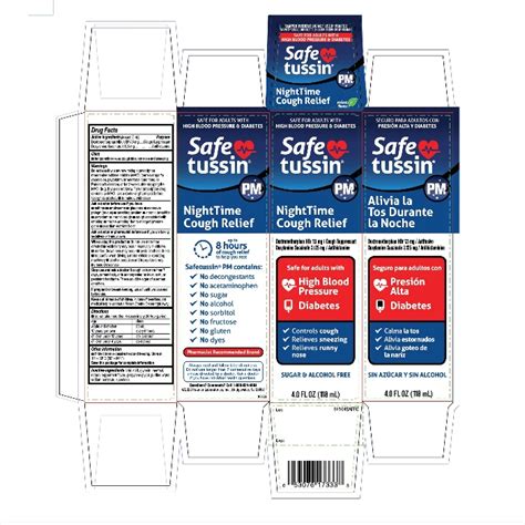 Dailymed Safetussin Pm Nighttime Cough Relief Dextromethorphan Hbr