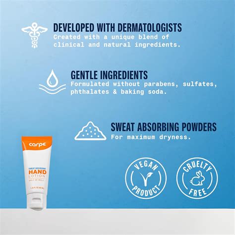 Carpe Sweat Absorbing Hand Lotion A Dermatologist Recommended Smooth