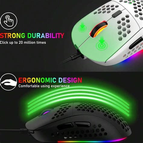 Ataque TiburÓn Ratón De Juego Com Cable Rgb Ziyou Lang Ultraligero