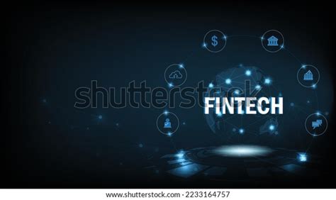 Financial Technology Business World Classicon Fintech Stock Vector