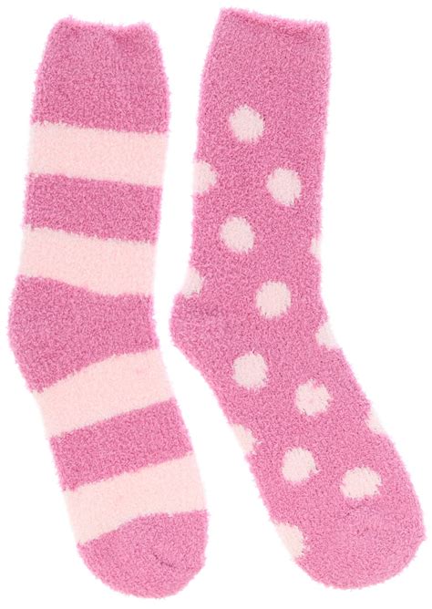 Everbright Womens Classic Fuzzy Socks 2 Pack Soft Pink