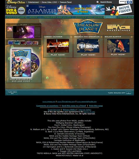 Treasure Planet In 2003 Web Design Museum