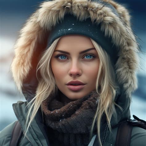 Premium AI Image A Woman Wearing A Hat And Scarf
