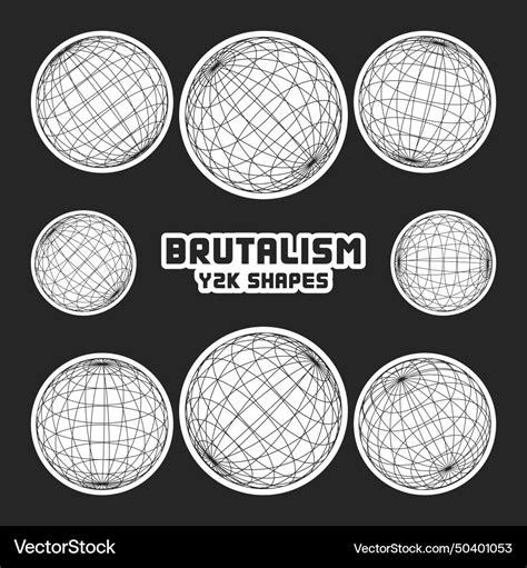 Wireframe Shapes Lined Sphere Perspective Mesh Vector Image