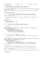 SQL Assignment 11 Sql BUSIT 103 Course Calendar Assignment 11 DUE