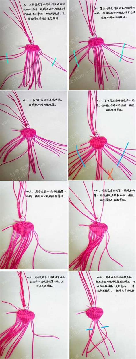 小挂件编绳，编织蝴蝶兰小包饰图解 手工小制作 51费宝网
