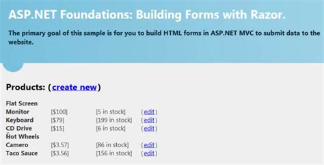 Building Aspnet Mvc Forms With Razor Aspnet Mvc Foundations Series