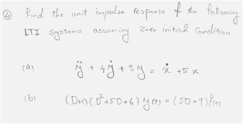 solved find the unit impulse response f the following lti