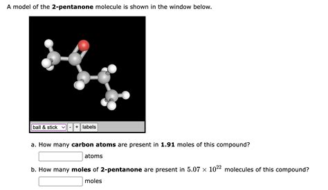 Solved A Model Of The 1 Pentanol Molecule Is Shown In The