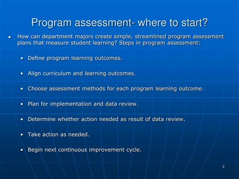 Ppt Program Assessment Where To Start Powerpoint Presentation Free Download Id1668853
