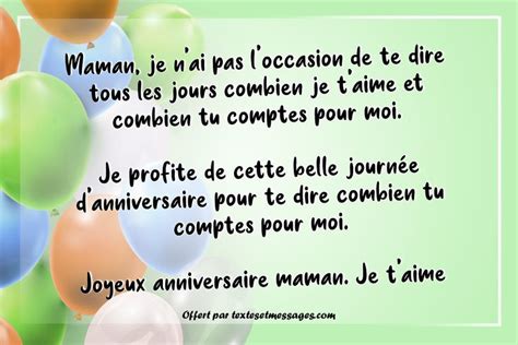 Textes anniversaire touchants pour maman mère Joyeux anniversaire