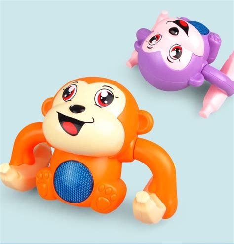 Happy Toy ส่งเร็ว ลิงกลิ้งได้ มีเสียงเพลง มีไฟ ลิงตีลังกา ตุ๊กตาล้มลุก
