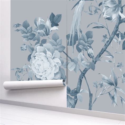 Peacock Shadow Wallpaper Steel