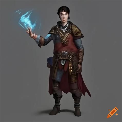 Portrait Of A Male Rogue Character With Blue Eyes And Messy Black Hair