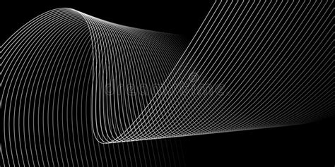 Design Of Flowing Lines And Curves Created Against A Dark Background Stock Illustration