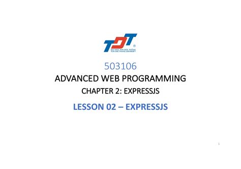 Day 02 Express Js Web 503106 Advanced Web Programming Lesson 02