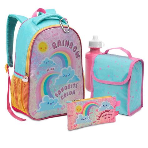 Kit Com 5 Infantil Menina Escolar Mochila Estojo Casas Bahia