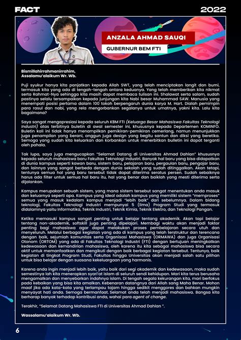Faculty Of Industrial Technology In Buletin FACT 2022 By BEM FTI UAD