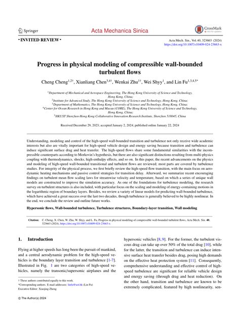 Pdf Progress In Physical Modeling Of Compressible Wall Bounded Turbulent Flows