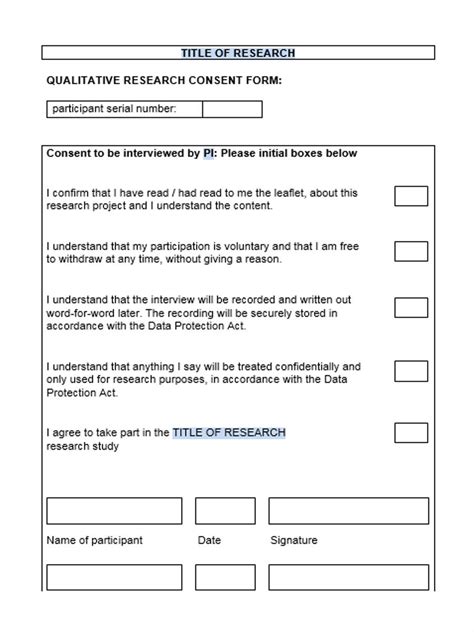 Blank Interview Template