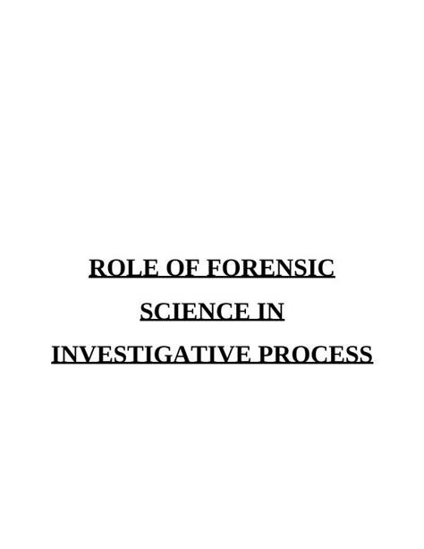 Forensic Sciences Crucial Role In Crime Investigation