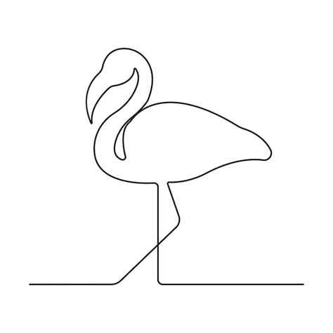 Premium Vector Continuous Singleline Art Of Beautiful Flamingo