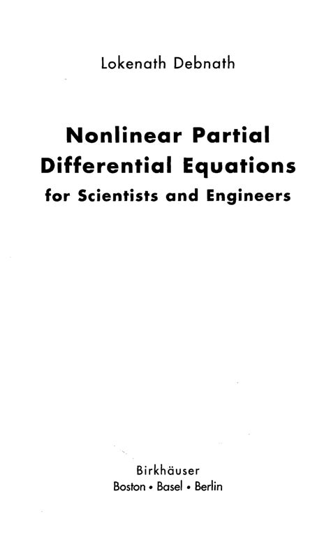 Pdf Partial Differential Equations For Scientists And Engineers