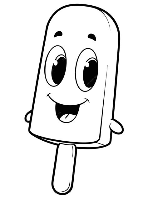 A Simple Line Art Drawing Of A Black And White Pops Vector Illustration Cartoon Premium Ai