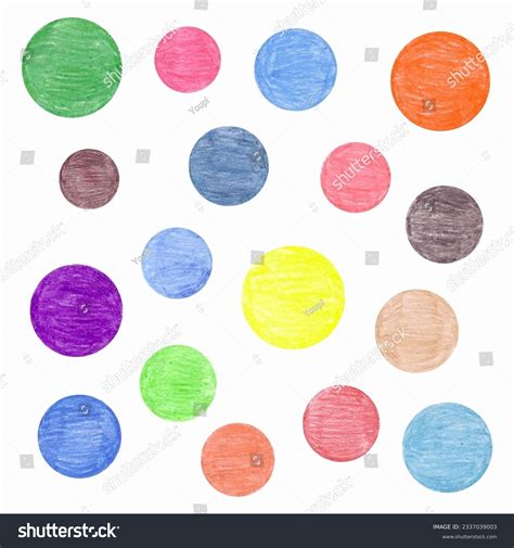 Colored Circles Wax Pencils Vector Illustration Stock Vector Royalty