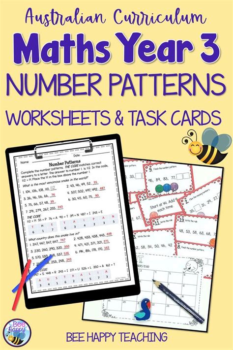 These Australian Curriculum Number Patterns Worksheets And Task Cards