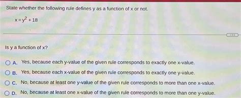 solved state whether the following rule defines y ﻿as a