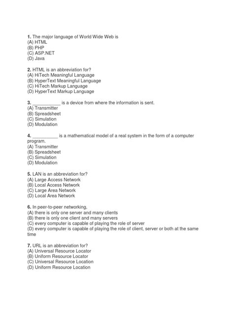 Mcqs Pdf Network Topology Computer Network