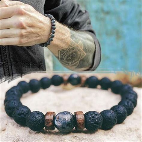 2020 8mm Black Lava Volcanic Stone 7 Chakra Braceletnatural Stone Yoga