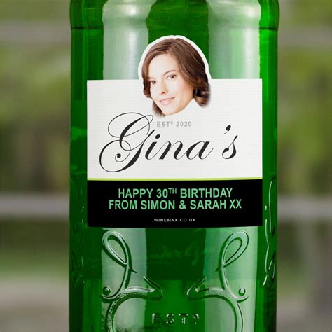 Personalised Gordons Gin 50th Birthday Gift BIG FACE 70cl Birthday