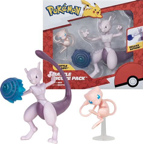 Pokemon Battle Figure Set 2 Pack Mew And Mewtwo Deluxe Action Ready