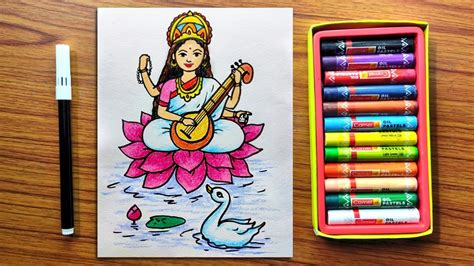 How To Draw Saraswati Step By Step