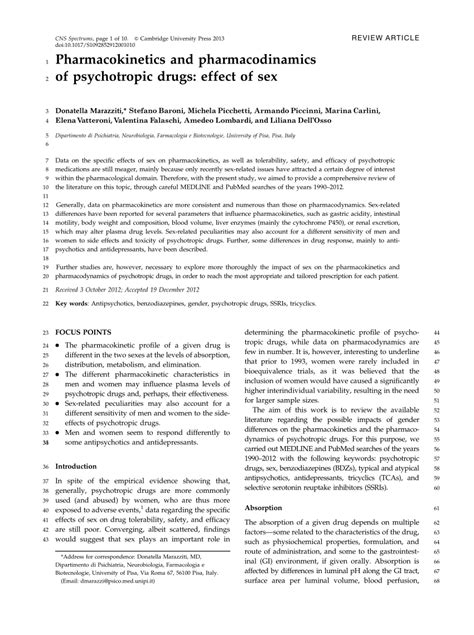 Pdf Pharmacokinetics And Pharmacodynamics Of Psychotropic Drugs
