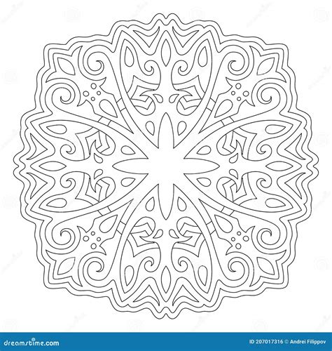 Line Art For Coloring Book With Vintage Pattern Stock Vector