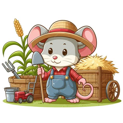 Premium Vector Farmer Mouse