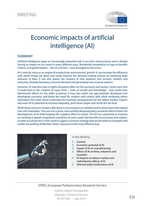 Solution Economic Impacts Of Artificial Intelligence Studypool