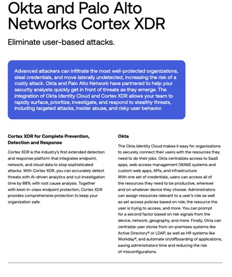 Okta Palo Alto Prisma Access Solution Brief 2023 Okta