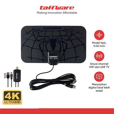 Jual Taffware Antena TV Digital Indoor DVB T2 4K High Gain 25dB TFL