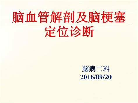 神经内科脑血管解剖及脑梗塞定位诊断 文档之家
