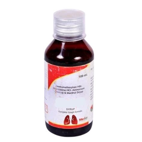 Bromhexine Ammonium Chloride Liquid Menthol Cough Syrup 100ml 10ml