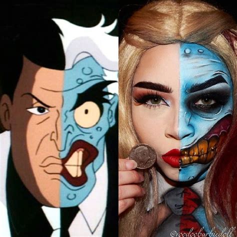 Two Face Halloween Costumes Makeup Cartoon Makeup Halloween Makeup