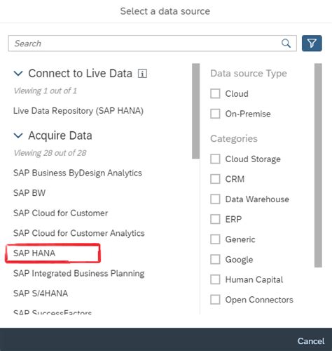 sap analytics cloud live connection