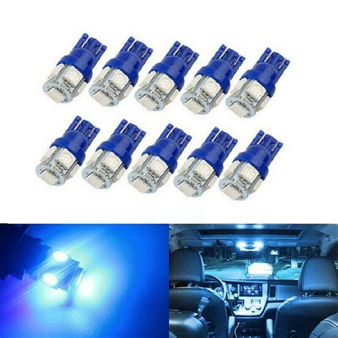 10pcs T10 Blue 194 168 2825 5050 5smd Led Bright Car Lights Lamp Bulb