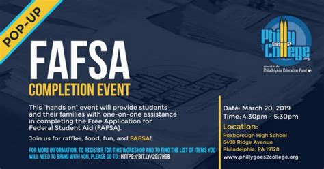 Fafsa Completion “pop Up” Event Academies At Roxborough
