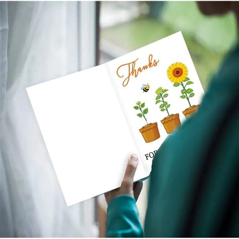 Thank Helping Grow Card Great Thank Card Teachers Mom Dad Temu New