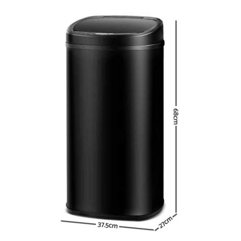 Black Stainless Steel Motion Sensor Bin Bdo Furniture